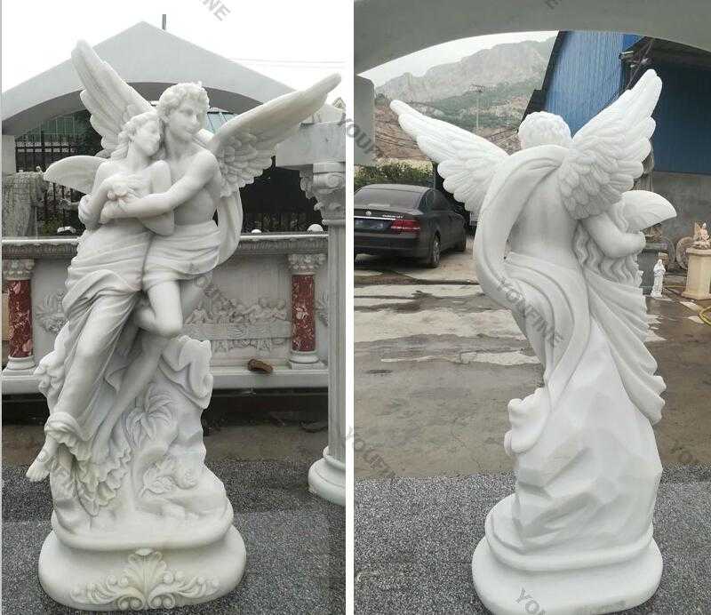 Hand carved famous marble statue of Cupid and Psyche-YouFine Sculpture