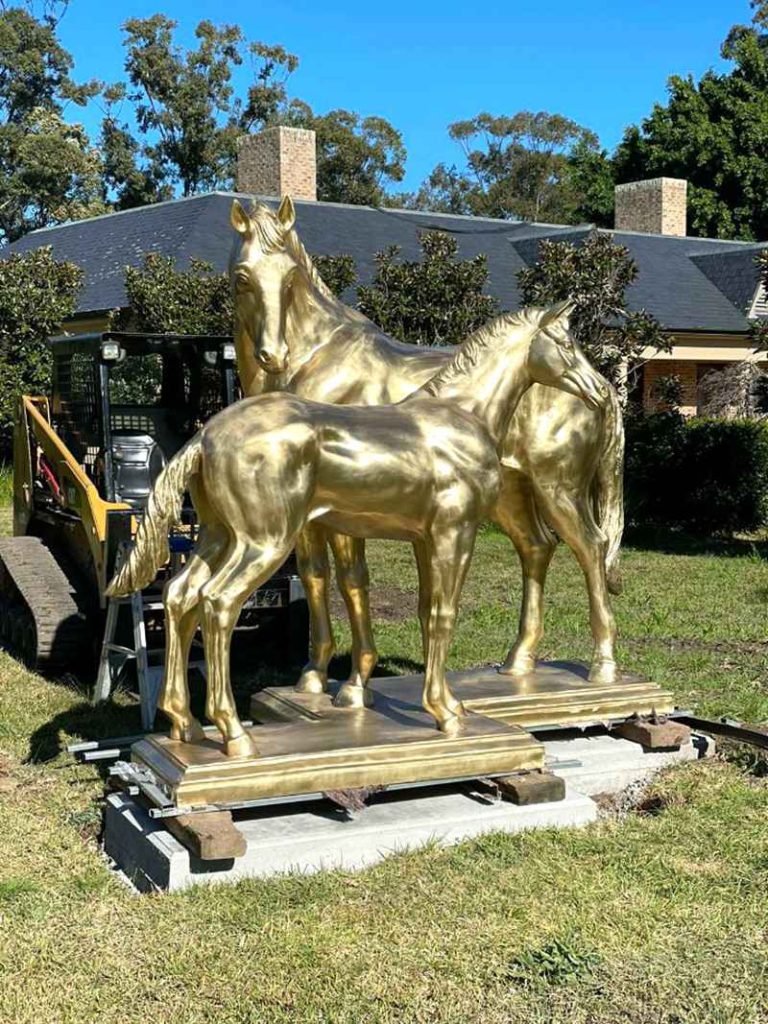 Lifesize Bronze Mare and Foal Statue for Garden-YouFine