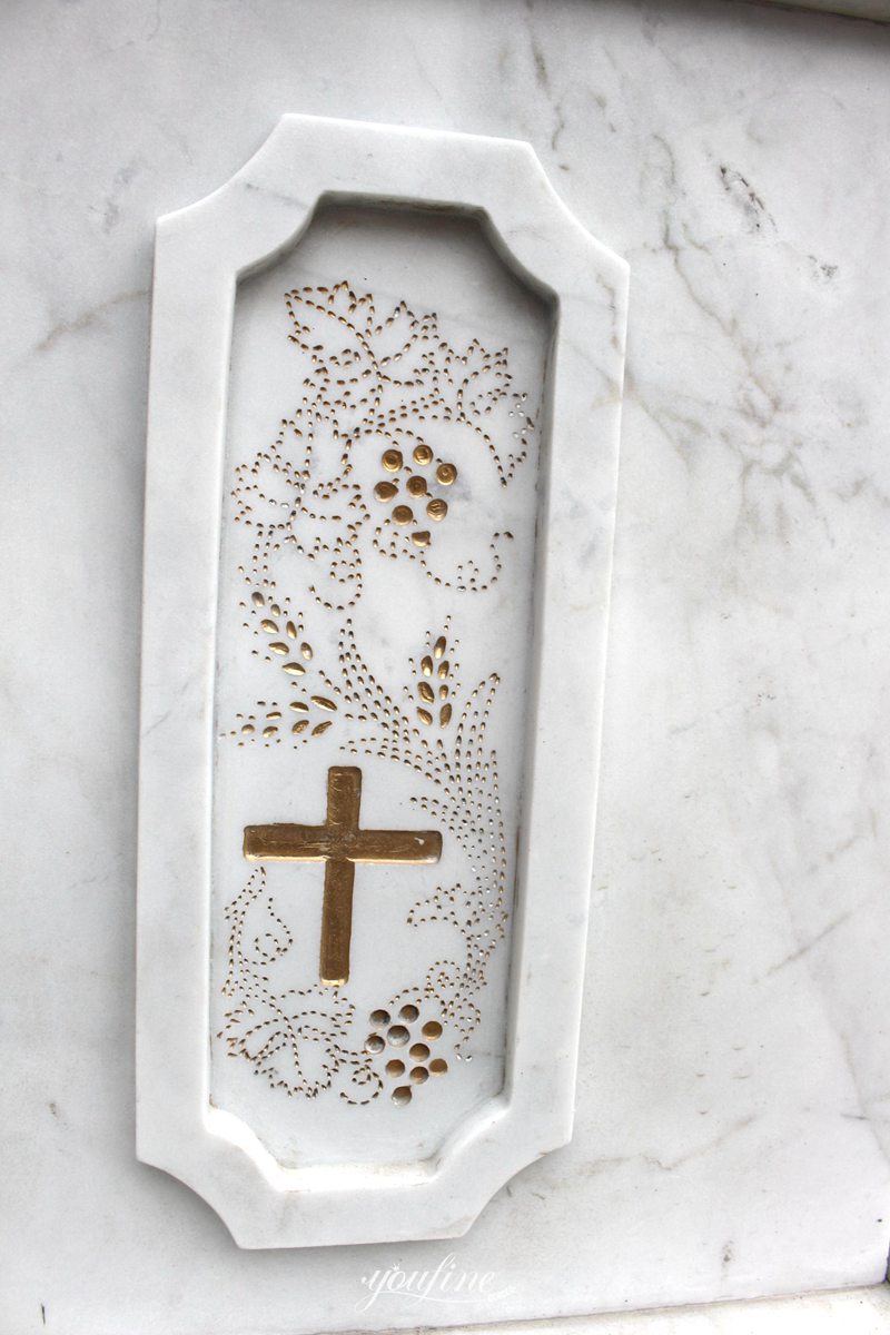 Catholic Church Custom White Marble Altar Table with Hands-YouFine Sculpture