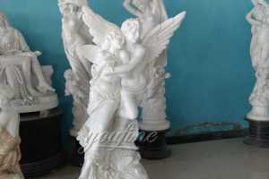 Outdoor Angel Marble Statue of Cupid and Psyche