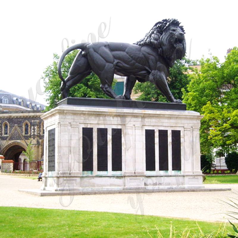 Antique Life Size Bronze Lion Statue Outdoor Garden-YouFine