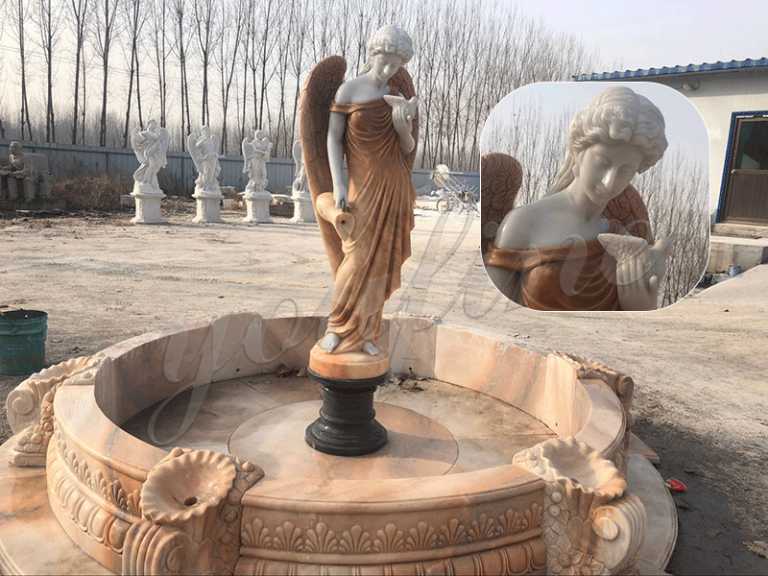 Garden Sale Statue Marble Angel Water Fountain With Shells MFSF-03