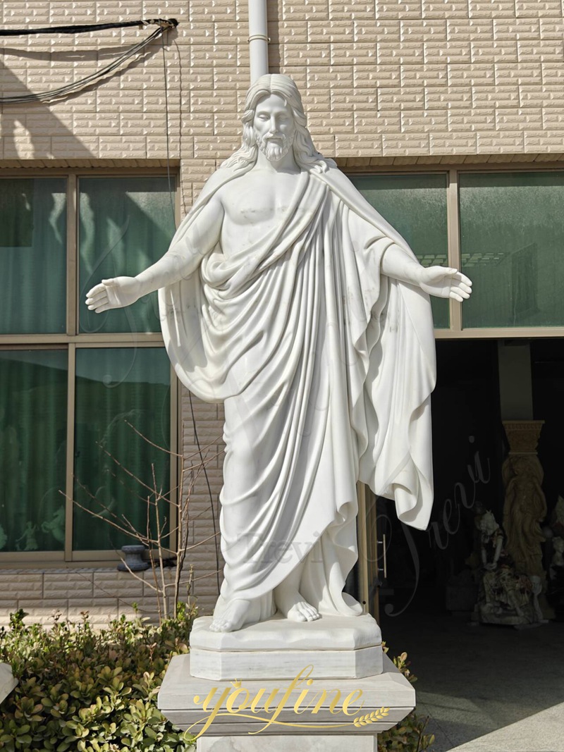 Lebensgroße Jesus-Christus-Statue aus natürlichem weißem Marmor CHS-29