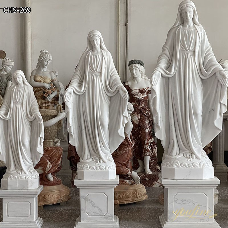 Classic Catholic Marble Mary Statues Our Lady of Grace for Garden for Sale