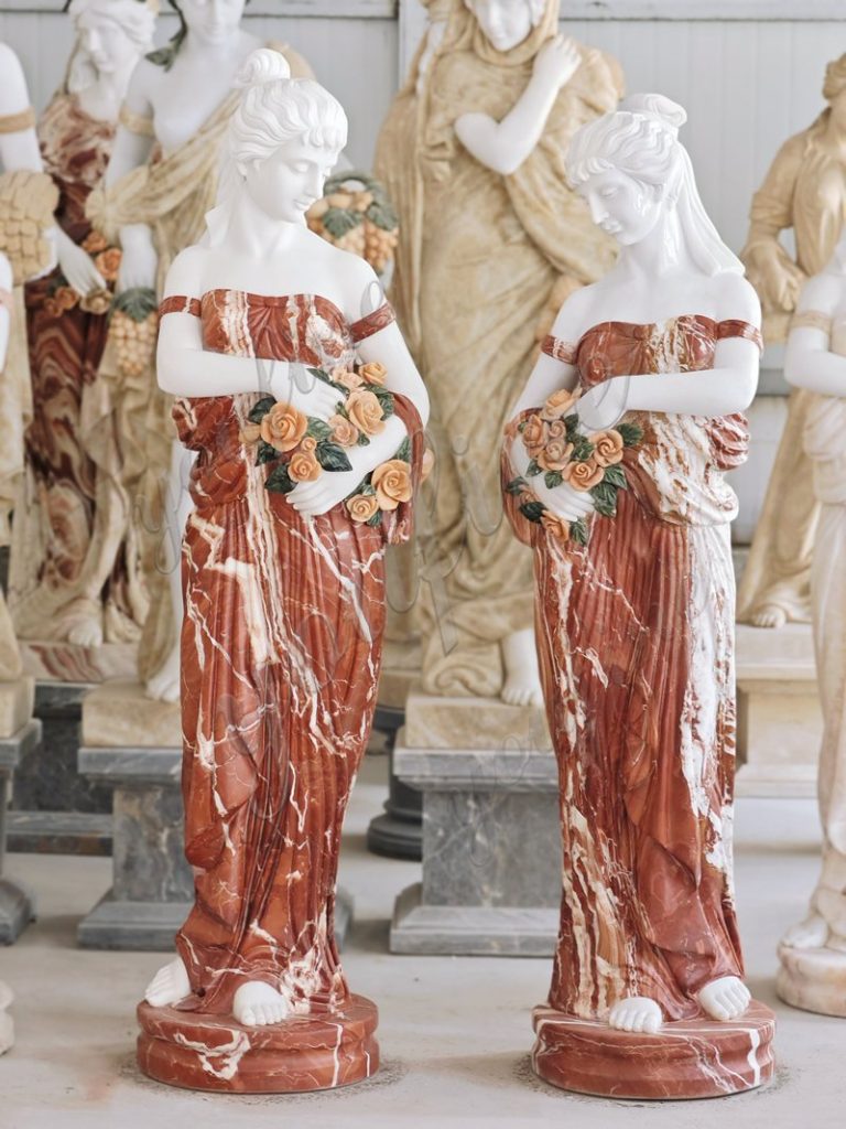 Full Size Multi Color Marble Woman Female Statues Lady Sculpture on ...