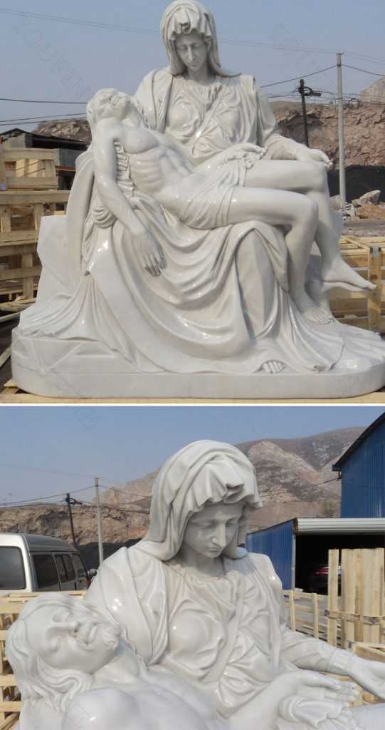 The World Famous Statue of White Marble Pieta Statue