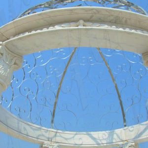 White Marble Gazebo with Iron Dome Netting Designs MOKK-30 - YouFine ...