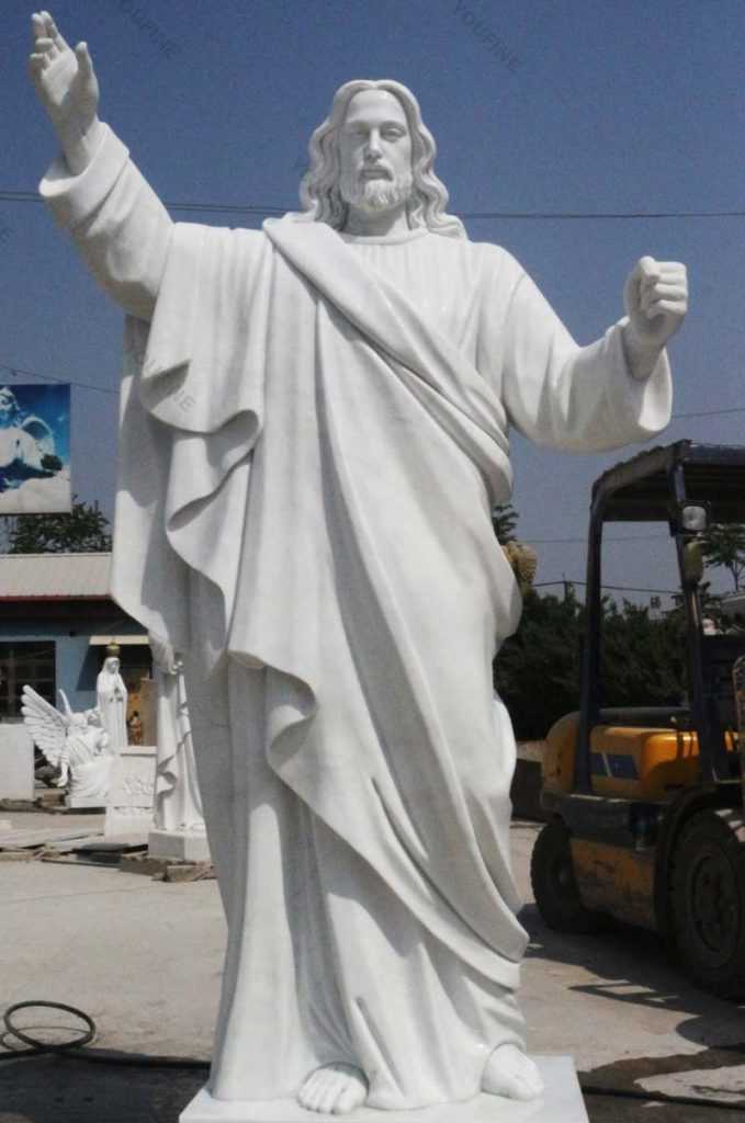 Outdoor Huge Catholic White Marble Church Statues of Christ Jesus ...