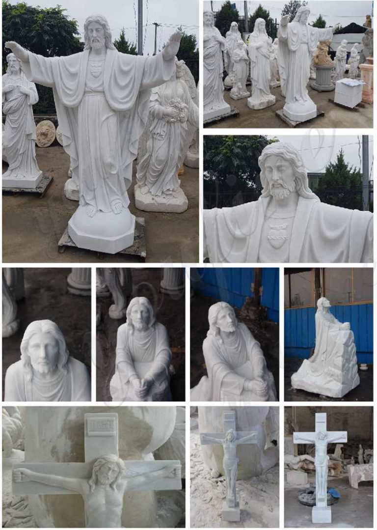 Outdoor Huge Catholic White Marble Church Statues of Christ Jesus ...