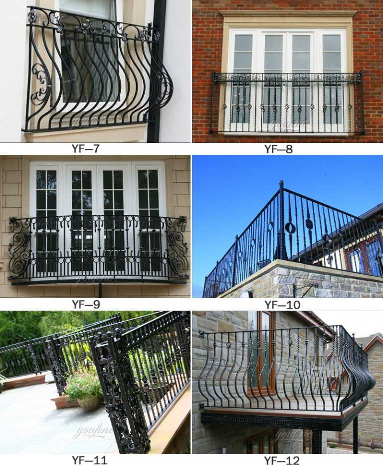 Wrought Iron Juliet balcony Railing Gardening Home Depot wholesale IOK-153