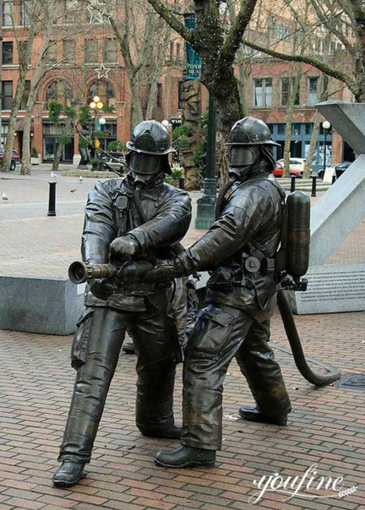 Outdoor Firefighters Statue-YouFine Sculpture
