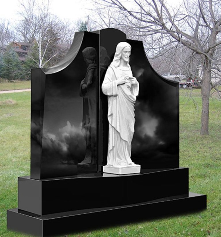 Upright Catholic Virgin Mary Statues Headstone Design MOKK-60