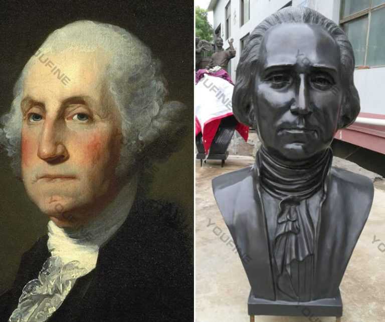Custom Made Famous Bronze Bust Sculpture of George Washington Replica ...