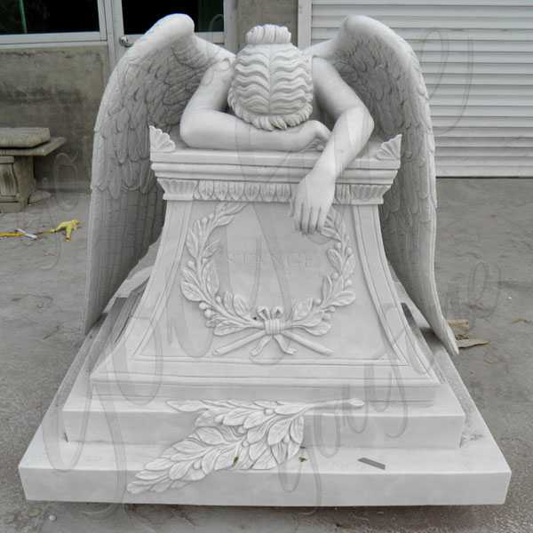 Black Granite Upright Tombstone with Angel Memorials Headstone Cemetery ...