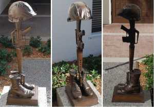 Bronze Famous Fallen Soldier Memorial Statue Battlefield Cross Ceremony ...