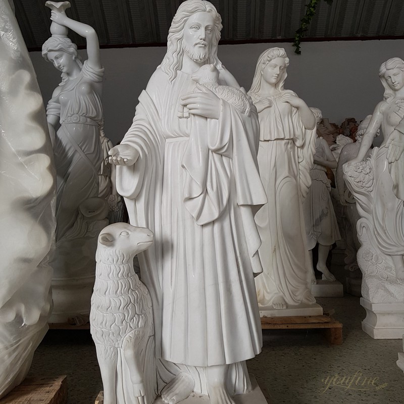 life size outdoor catholic statue kneeling in prayer Jesus statue for ...