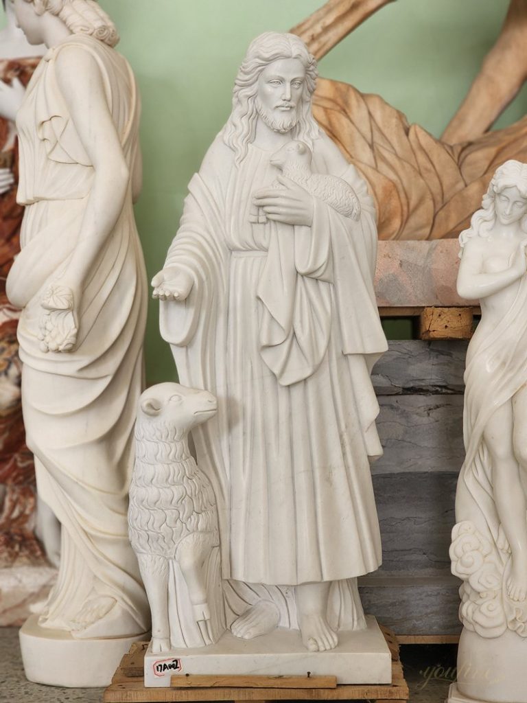 life size outdoor catholic statue kneeling in prayer Jesus statue for ...