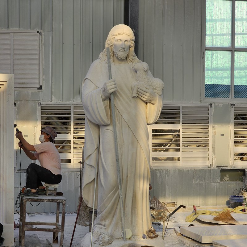 life size outdoor catholic statue kneeling in prayer Jesus statue for ...