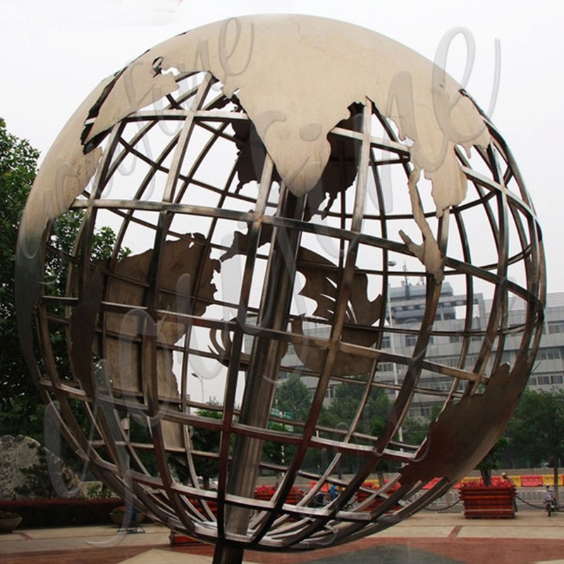 Modern Metal Globe Map Sculpture Design for Sale CSS-50 - YouFine Sculpture