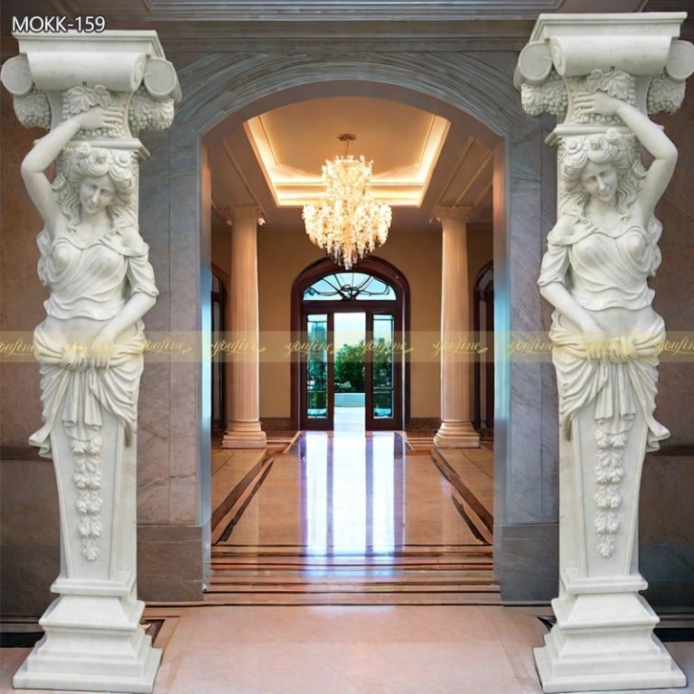 White Greek Figure Statue Columns