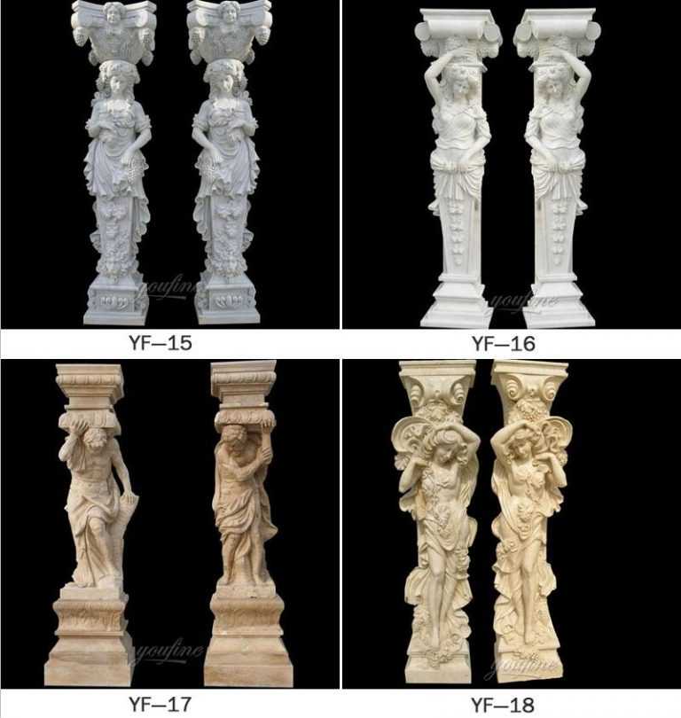Antique Greek Stone Driveway Entrance Columns Statue Marble Column ...