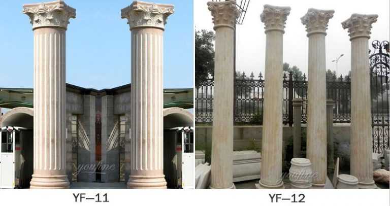 Antique Greek Stone Driveway Entrance Columns Statue Marble Column ...