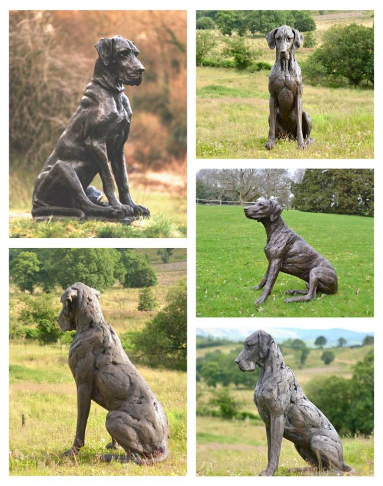 Outdoor Life Size Great Dane Statues Antique Dog Statues for Sale BOKK-546