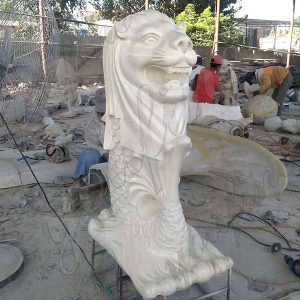 Life Size Singapore Merlion Lion Fish Statue Replica Marble Lion Statue ...