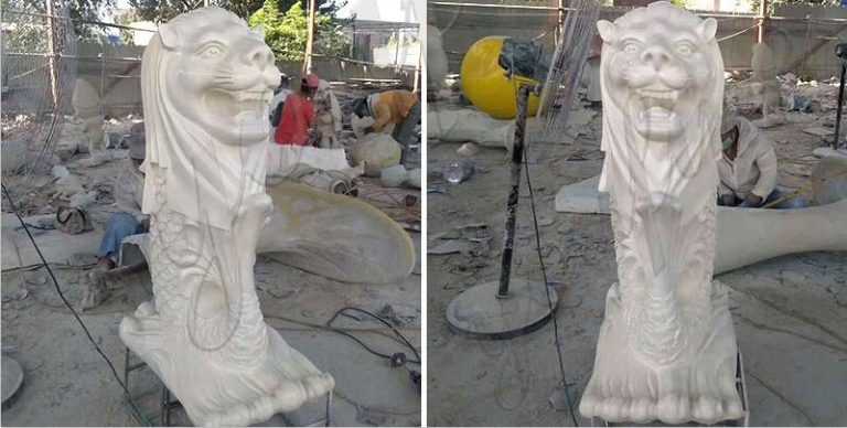 Life Size Singapore Merlion Lion Fish Statue Replica Marble Lion Statue ...