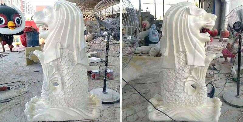 Life Size Singapore Merlion Lion Fish Statue Replica Marble Lion Statue ...