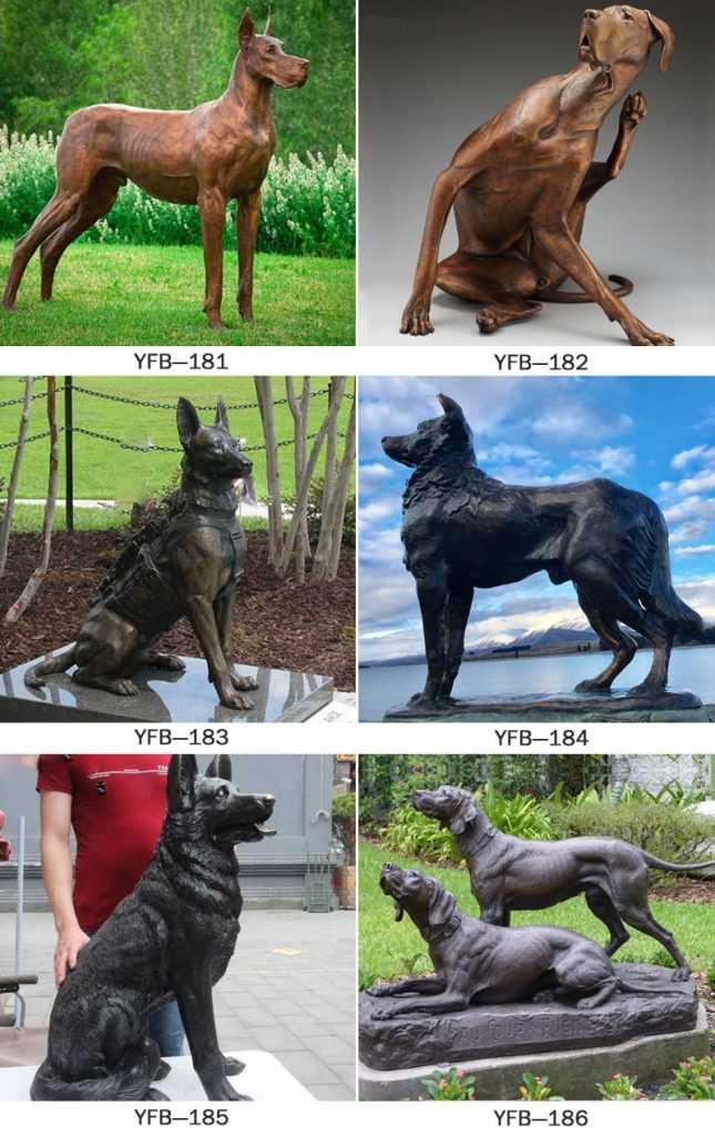 Outdoor Life Size Great Dane Statues Antique Dog Statues for Sale BOKK-546