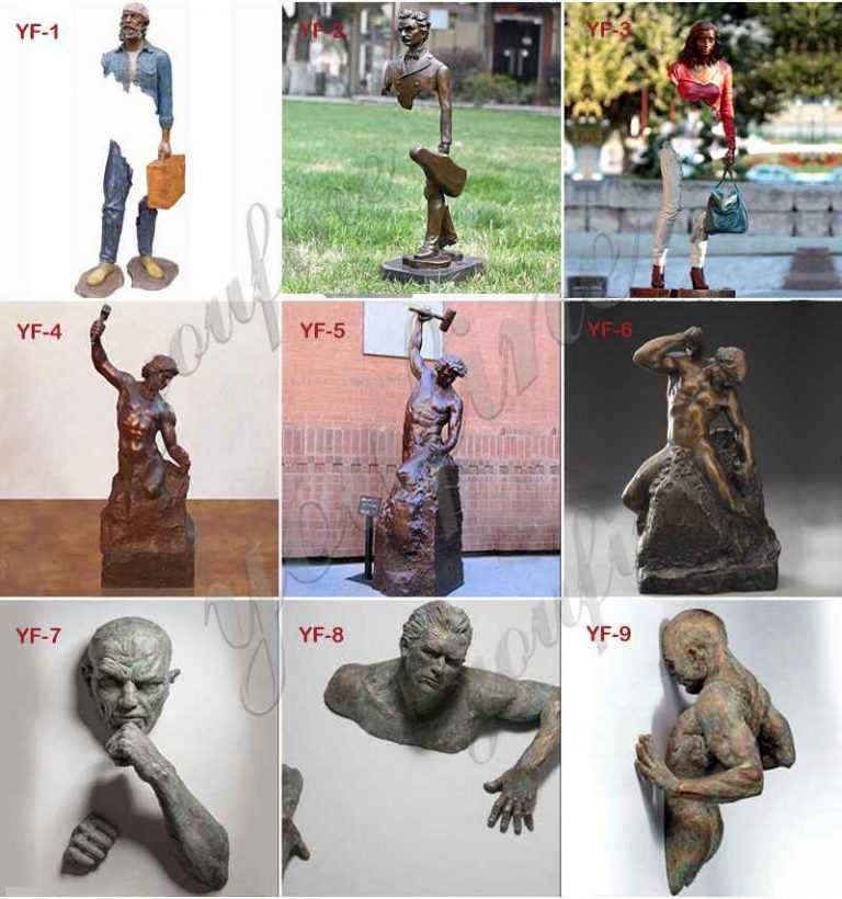 Famous Life Size Man Carving Himself Out of Stone Self Made Man Statue ...