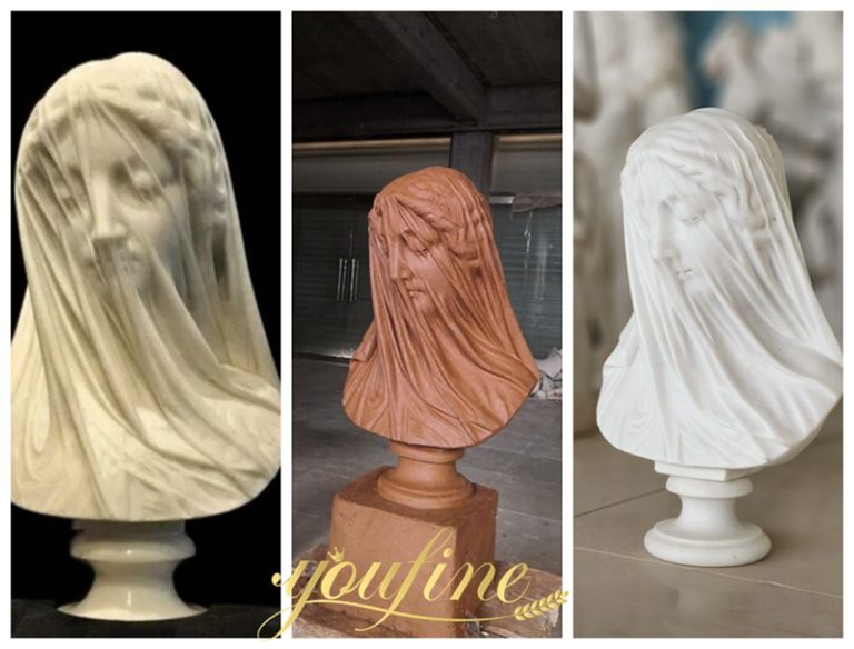 Famous Art Bust Statue The Veiled Virgin by Giovanni Strazza for Home ...