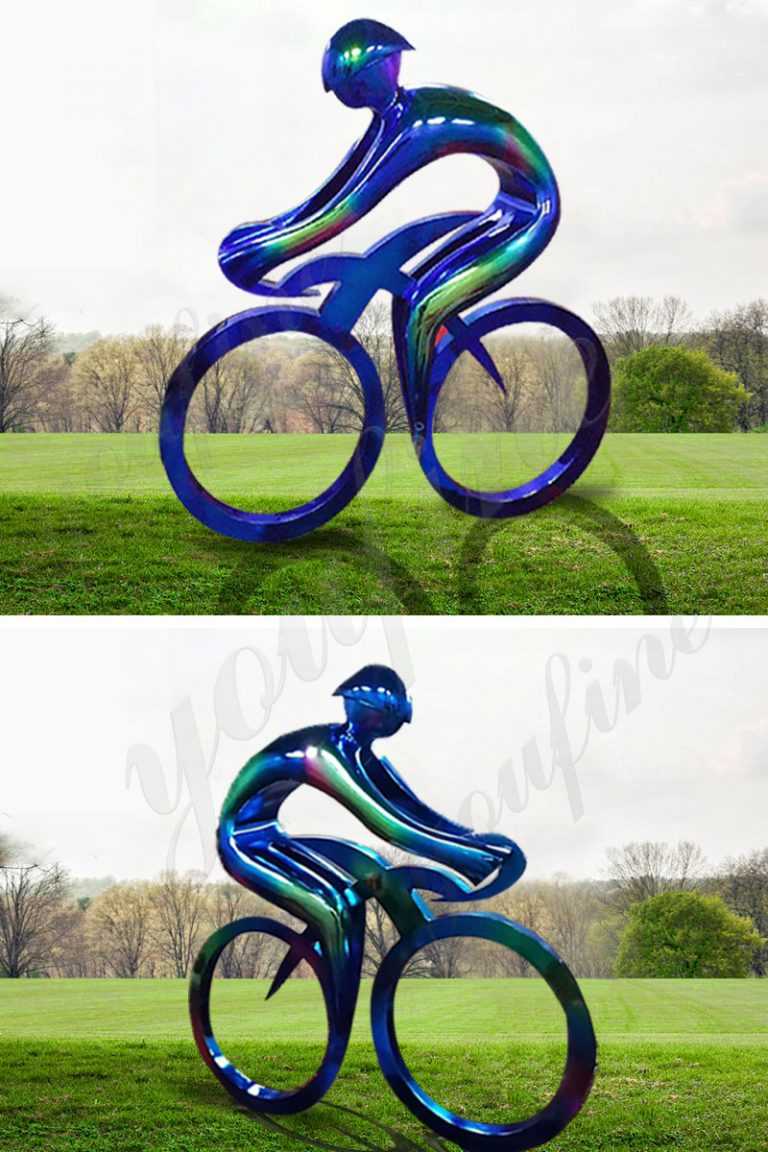 Metal Bicycle Decor Modern Stainless Steel Bicycle Sculpture Art for ...