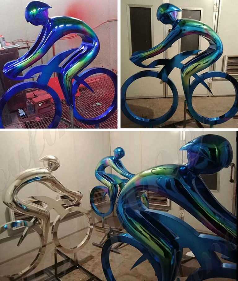 Metal Bicycle Decor Modern Stainless Steel Bicycle Sculpture Art for ...
