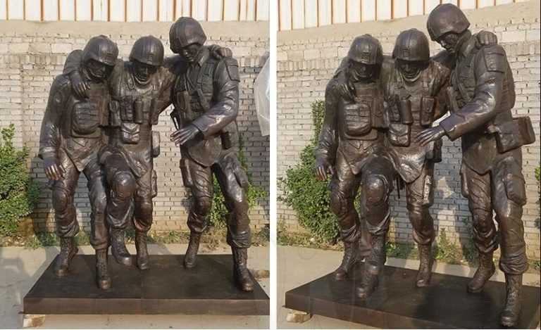 Life Size Bronze Outdoor Military Statue “No One Left Behind” Statue ...
