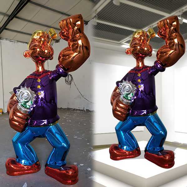 Famous Stainless Steel Balloon Jeff Koons Popeye Statue Replica for ...