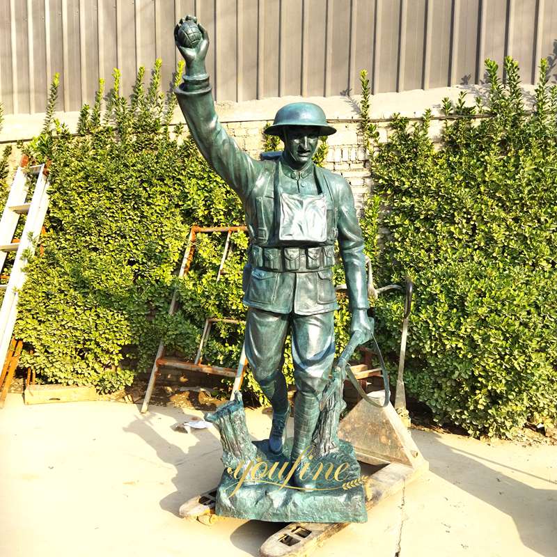 Custom Made Bronze Solider with Telescope Sculpture Military Monument ...