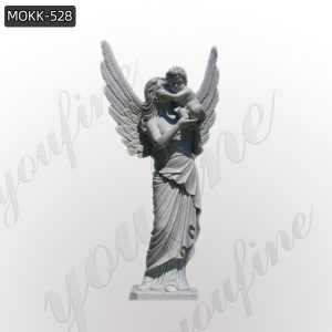 Life Size White Marble Angel Statue Female Holding Baby Sculpture for Sale MOKK-528-YouFine ...