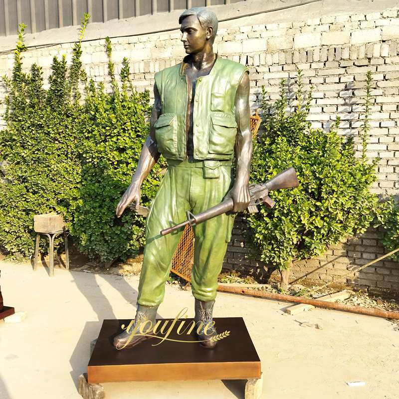 Custom Made Bronze Solider with Telescope Sculpture Military Monument ...