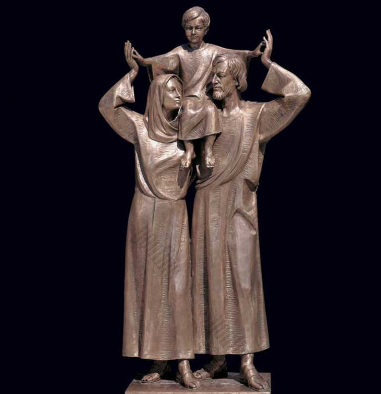 Mary Joseph and Baby Jesus Sculpture Bronze Religious Statue Monument ...