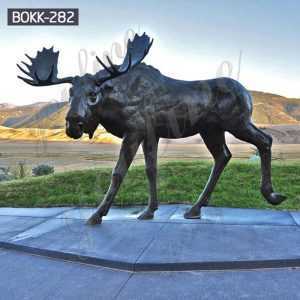 Life Size Bronze Moose Statue Wildlife Metal Sculpture Garden Ornament ...