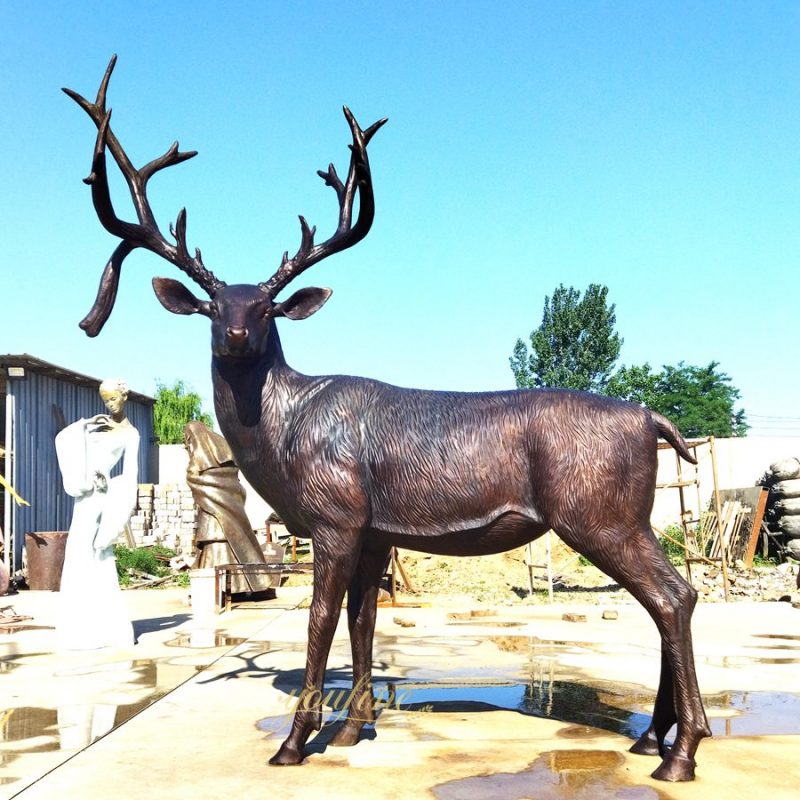 Bronze Reindeer Statue