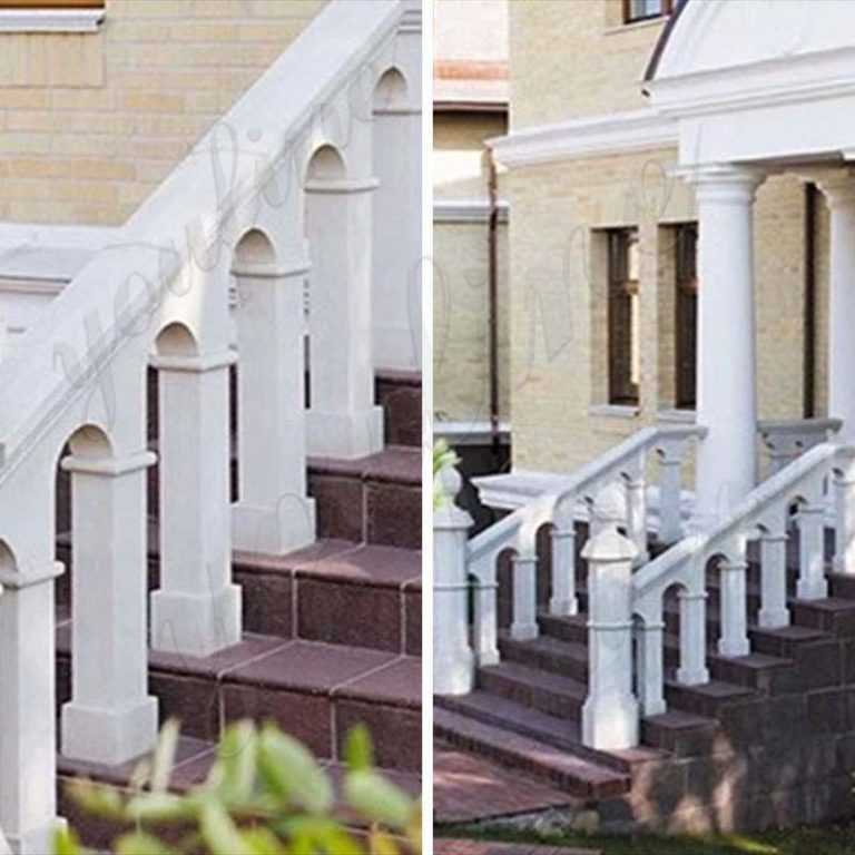 White Marble Stairs Pillars and Railings from Factory Supply MOKK-364