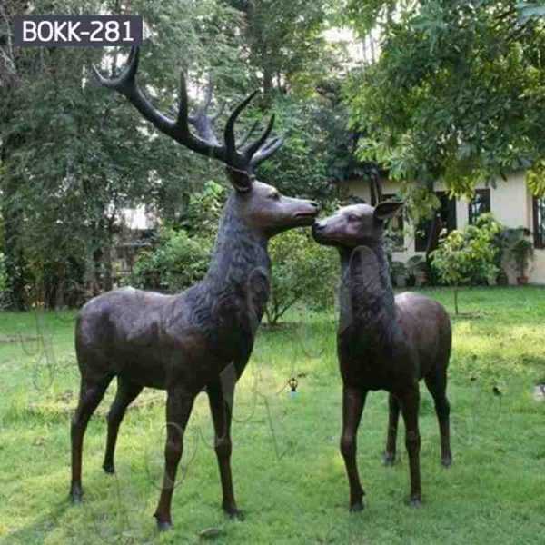Life Size Bronze Outdoor Deer Statues for Garden Decor for Sale BOKK ...