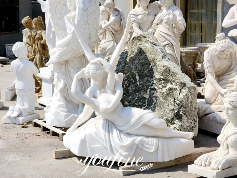 Hand Carved Famous Marble Statue of Cupid and Psyche