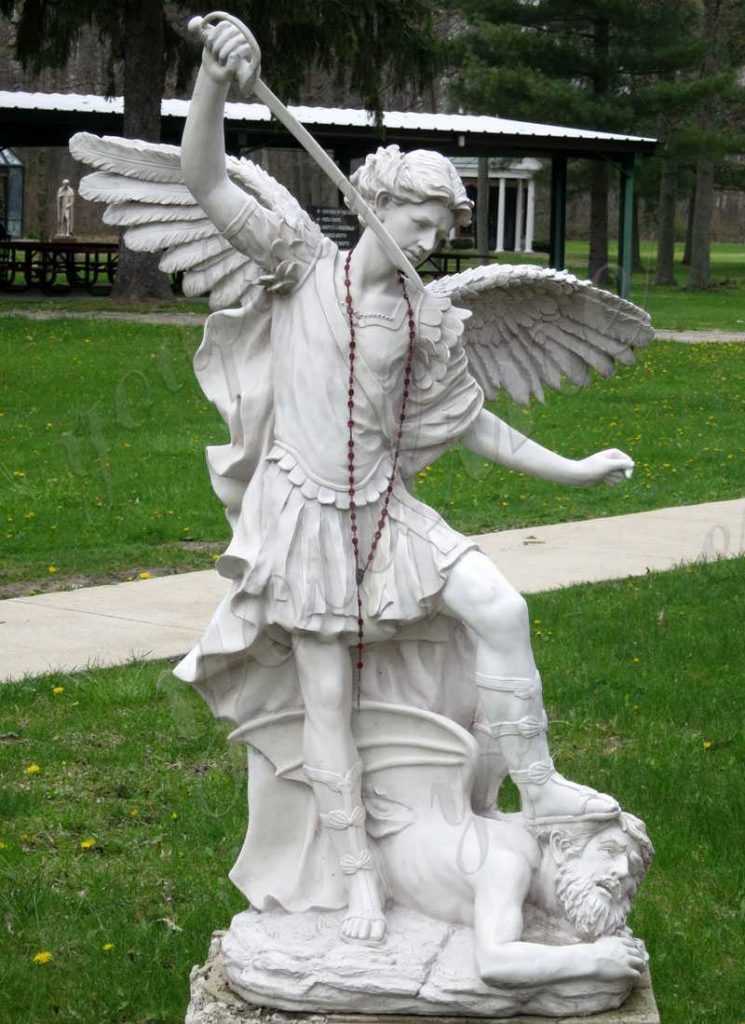 Archangel Michael Slaying the Devil Marble Statue - YouFine