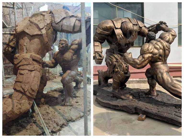 Famous Movie Star Large Bronze Hulk and Samurai Statue for Sale BOKK-776