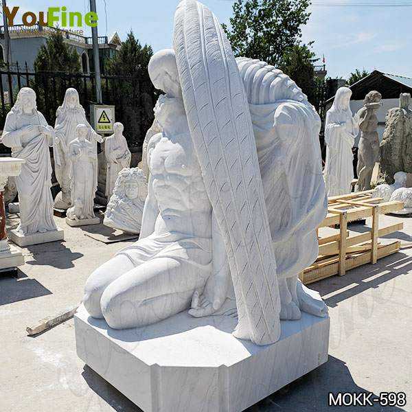 Hand Carved White Marble The Kiss of Death Statue for Sale MOKK-598