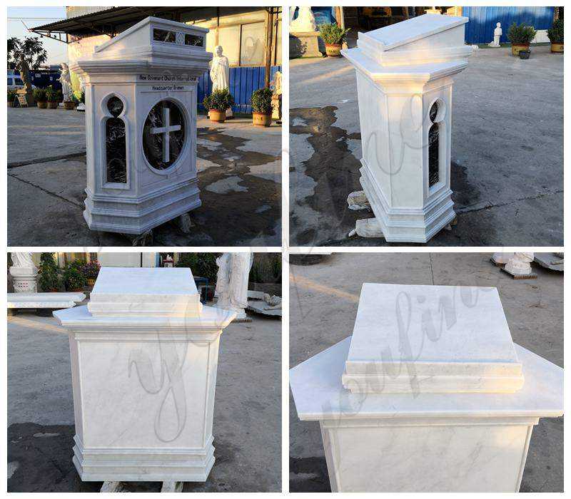 Custom Made White Marble Pulpit for Catholic Church Decor Supplier CHS-777
